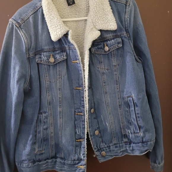 Hot Topic | Jackets & Coats | Denim Sherpa Collar Girls Jacket | Poshmark